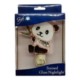 Gift Essentials Night Light Stained Glass White Panda Nightlight ...