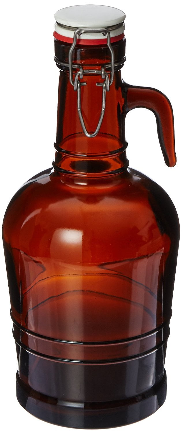 2 Liter Growler with Glass Handle- Amber - Walmart.com