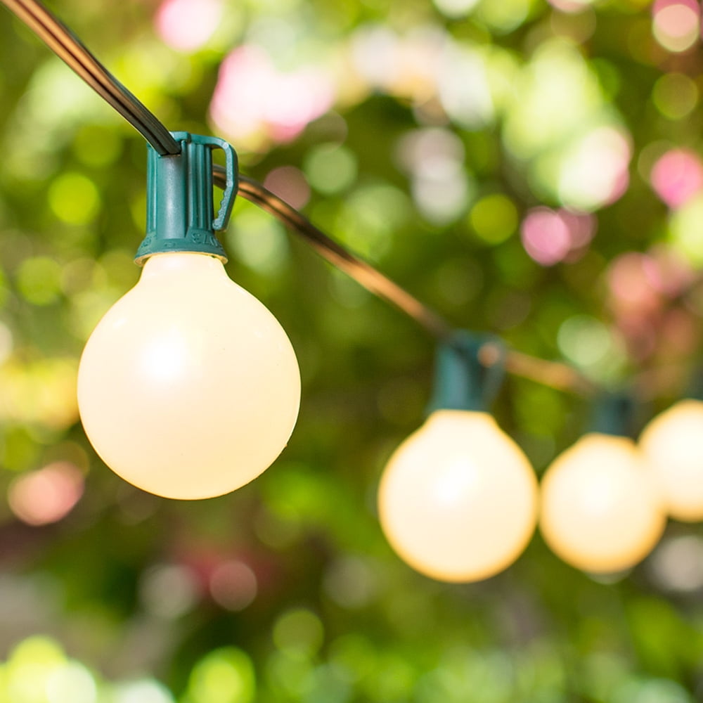 Outdoor String Lights Globe String Lights 2 Inch E12 Bulbs 15 Foot ...