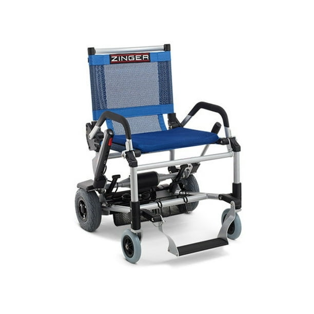 Zinger Folding Power Chair with Arm Rests Blue - Walmart.com