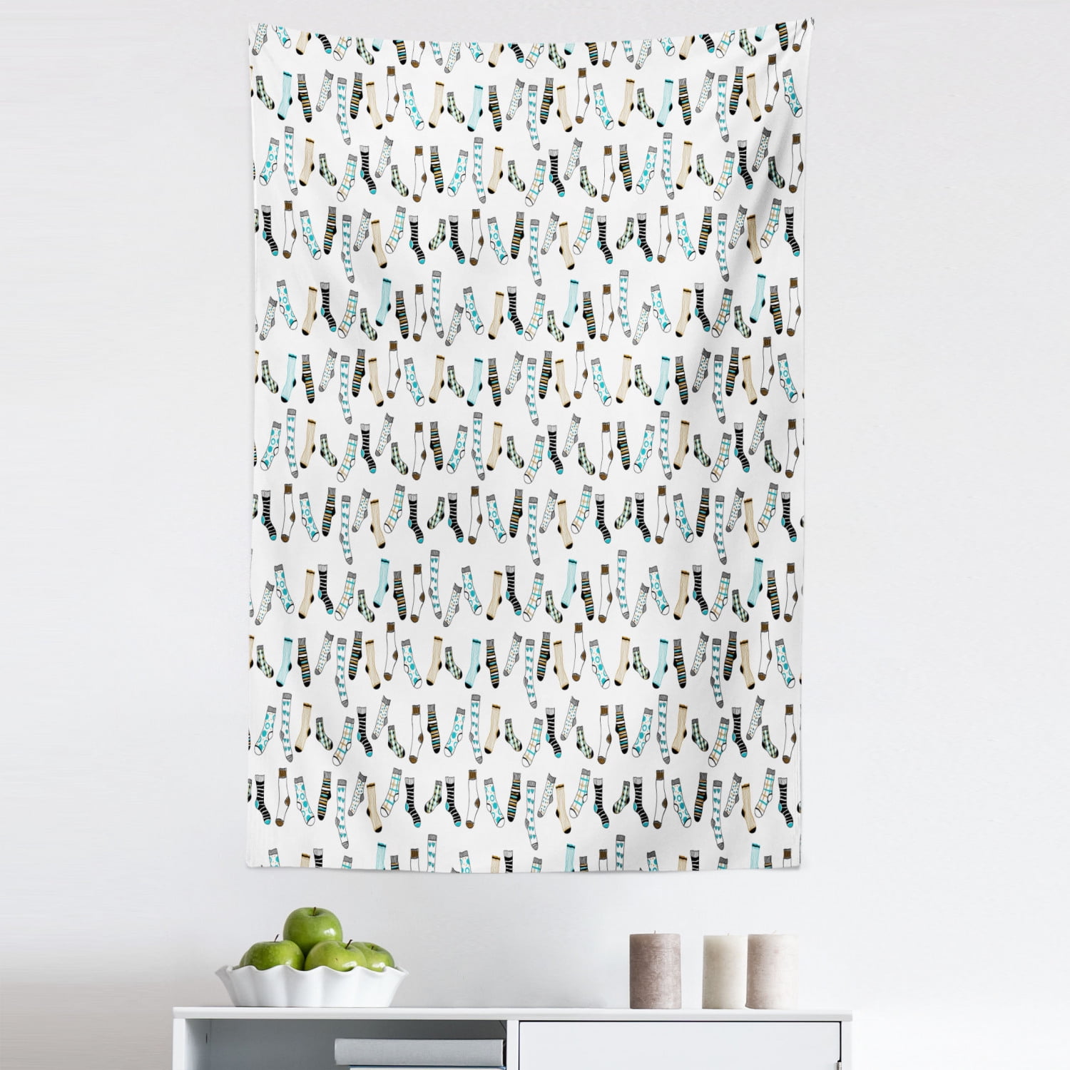 Cartoon Tapestry, Messy Teenager Room Rain of Socks Laundry Themed ...
