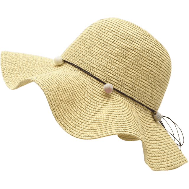 Womens Foldable Straw Sun Hat Wide Brim Upf 50 Crochet Summer Floppy