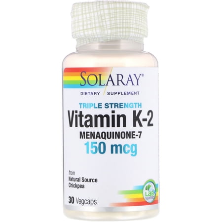 Solaray Vitamin K-2 Menaquinone-7, 150 mcg, 30 Caps - Walmart.ca