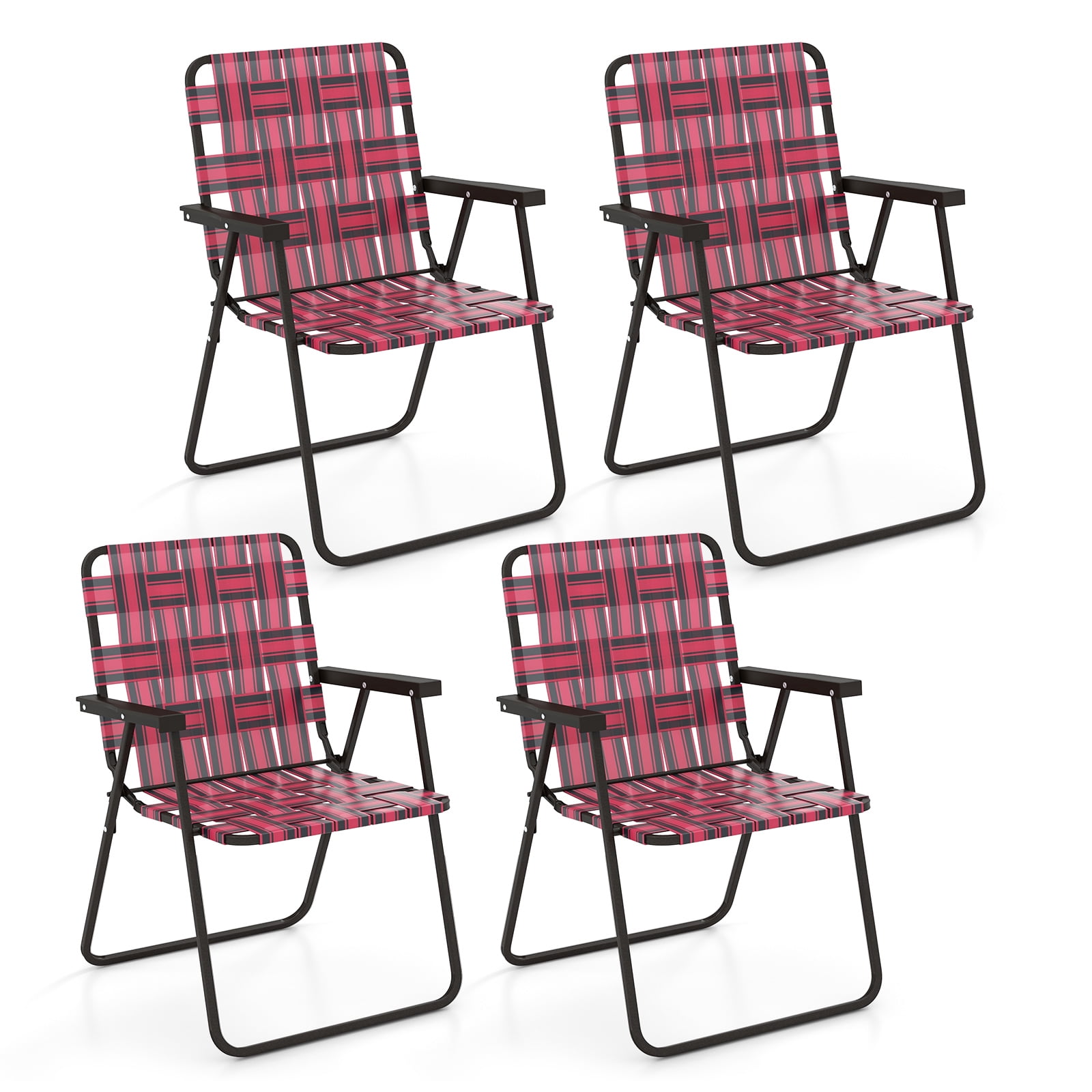 Click here for Costway 4pcs Folding Beach Chair Camping Lawn Webb... prices