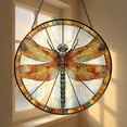 Botanical Dragonfly Scene Stained Glass Suncatcher – Window Art ...