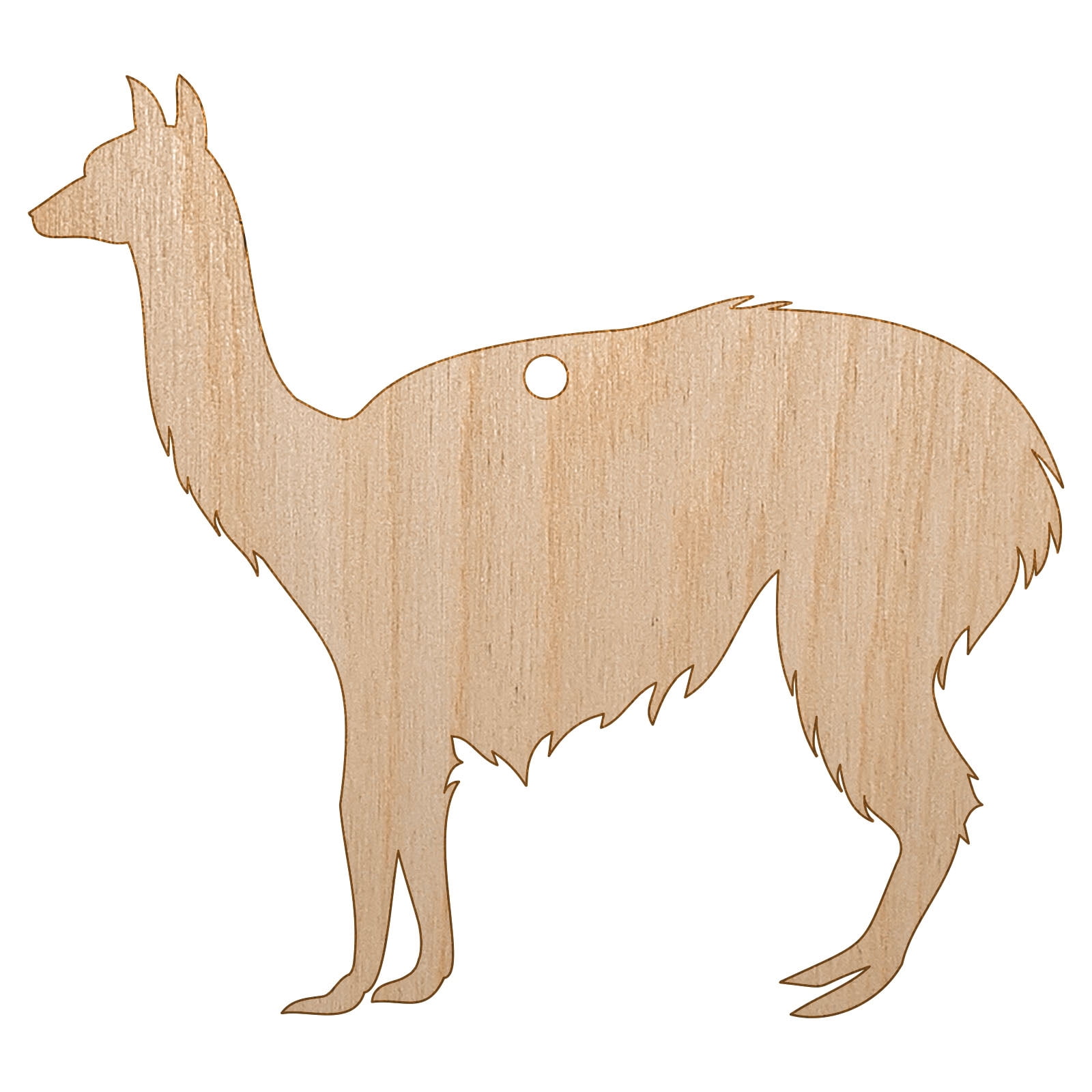 Llama Solid Wood Holiday Christmas Tree Ornament Unfinished DIY Pre ...