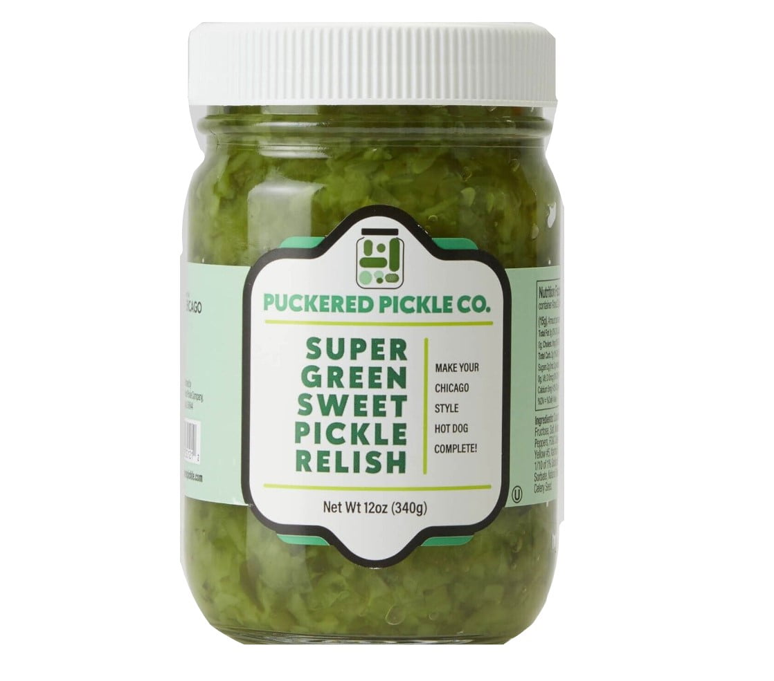 Puckered Pickle Super Green Sweet Pickle Relish, 12 Ounce (Pack of 4 ...