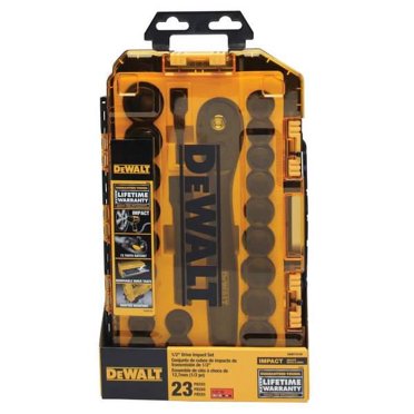 DEWALT 1/4" and 3/8" Drive Socket Set with Ratchet, Adapter, and ...