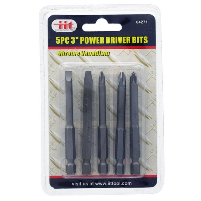 Illinois Industrial Tool 5-pc. 3" Power Driver Bits - Walmart.com