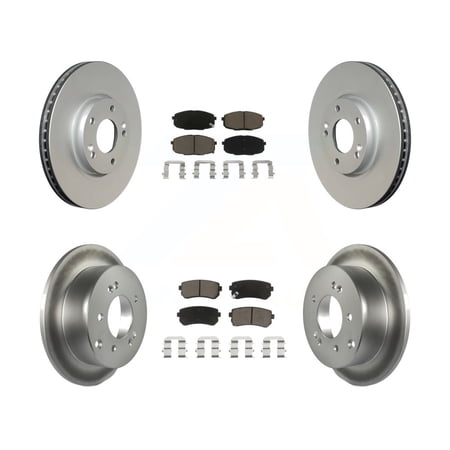 Transit Auto - Front Rear Coated Disc Brake Rotors And Ceramic Pads Kit ...