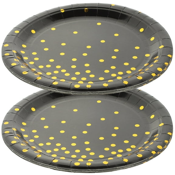 Oh Happy Day Paper Plates Pack of 11 Sturdy Gold Foiled Edge Rainbow ...