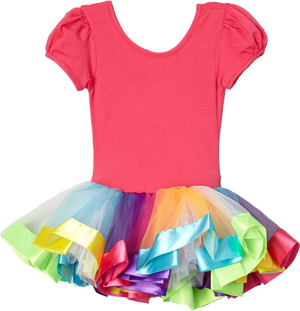 Wenchoice Girl's Hot Pink & Rainbow Dress M(3T-4T) - Walmart.com