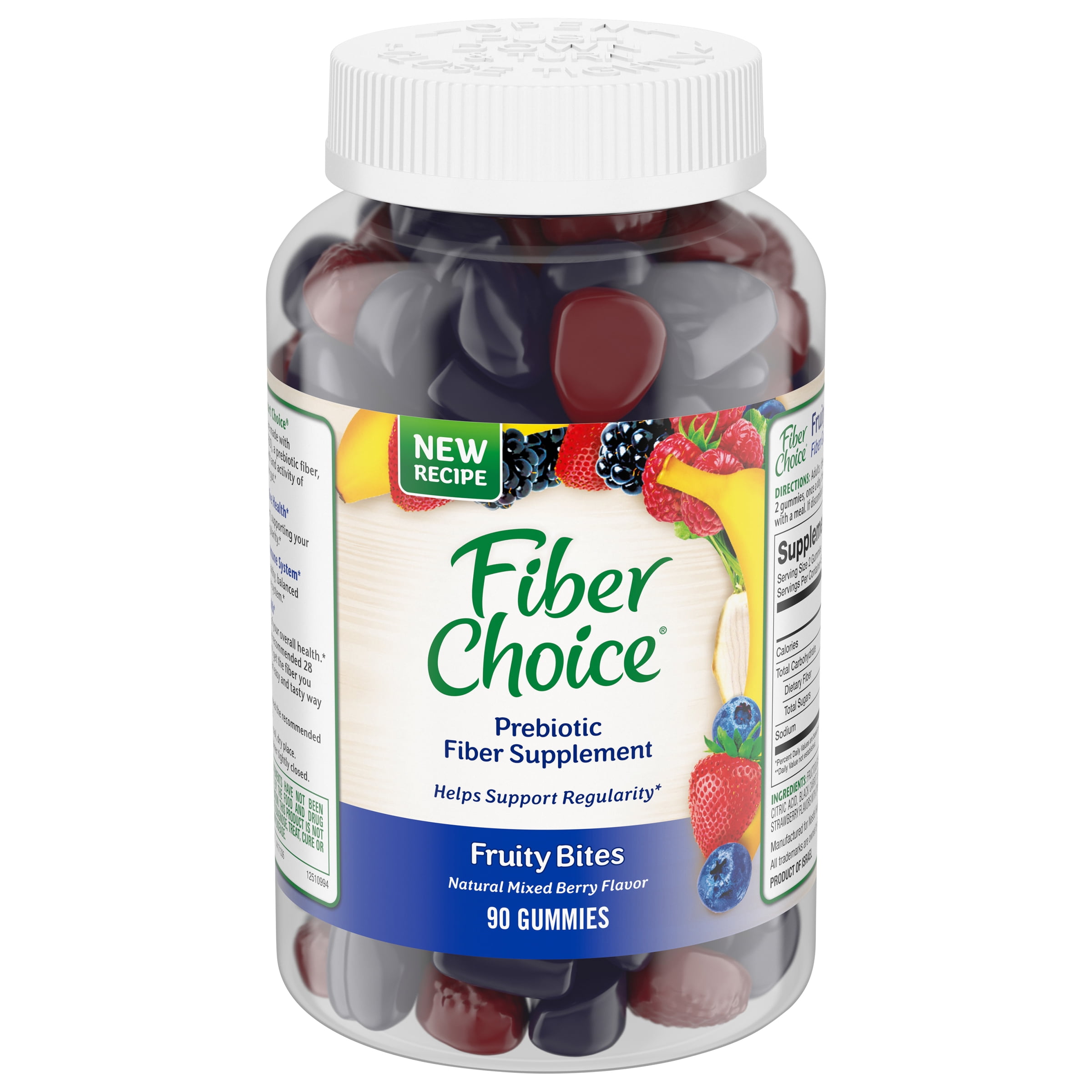 Fiber Choice Fruity Bites Daily Prebiotic Fiber Supplement Gummies ...