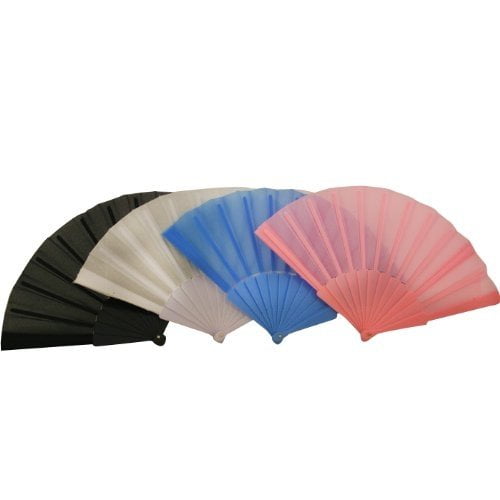 Assortment of Four (4) Oriental Feng Shui Hand Fan- Plain Color ...