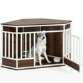 Uforic 52 Inch Heavy Duty Corner Dog Crate Furniture, Large Wooden Dog ...