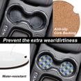 Round Car Coasters 6.5in Cork Design Non Slip Heat Insulation Water ...