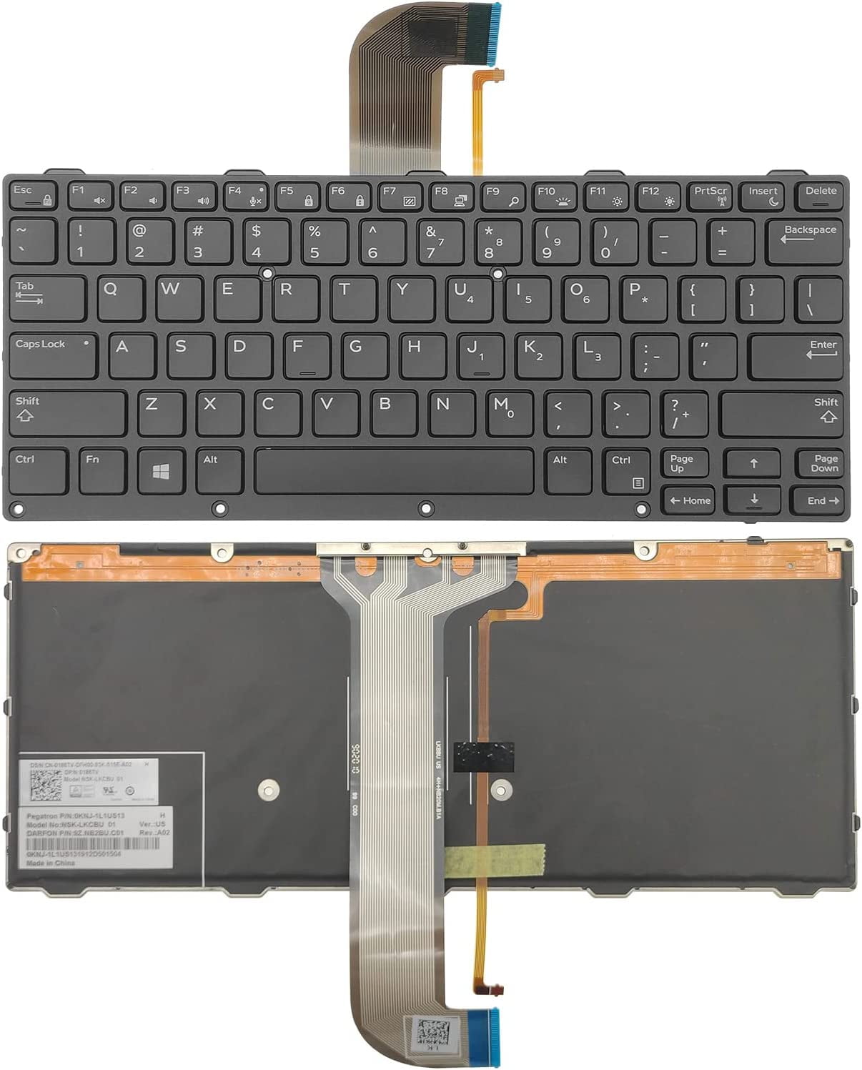 New US Layout Backlit Black Laptop Keyboard Replacement for Dell ...