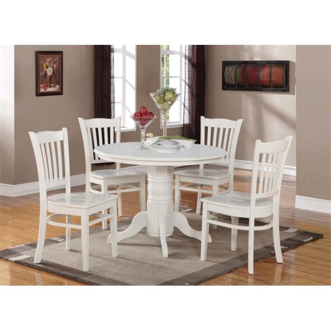 East West Furniture SHGR3-WHI-W 3 Piece Shelton Round Table and 2 ...