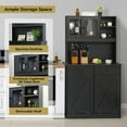 Arlopu Wooden Kitchen Pantry Storage, Double Tilt Out Trash Bin ...