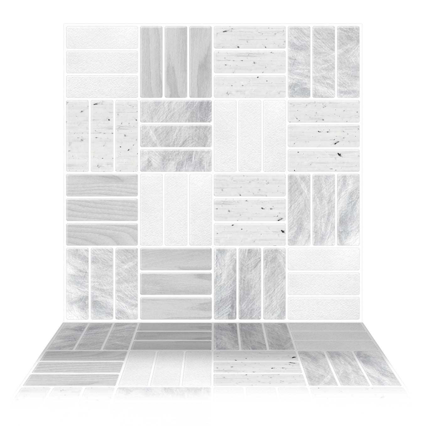 Tic Tac Tiles 6-Sheet Peel and Stick Self Adhesive Removable Stick On ...