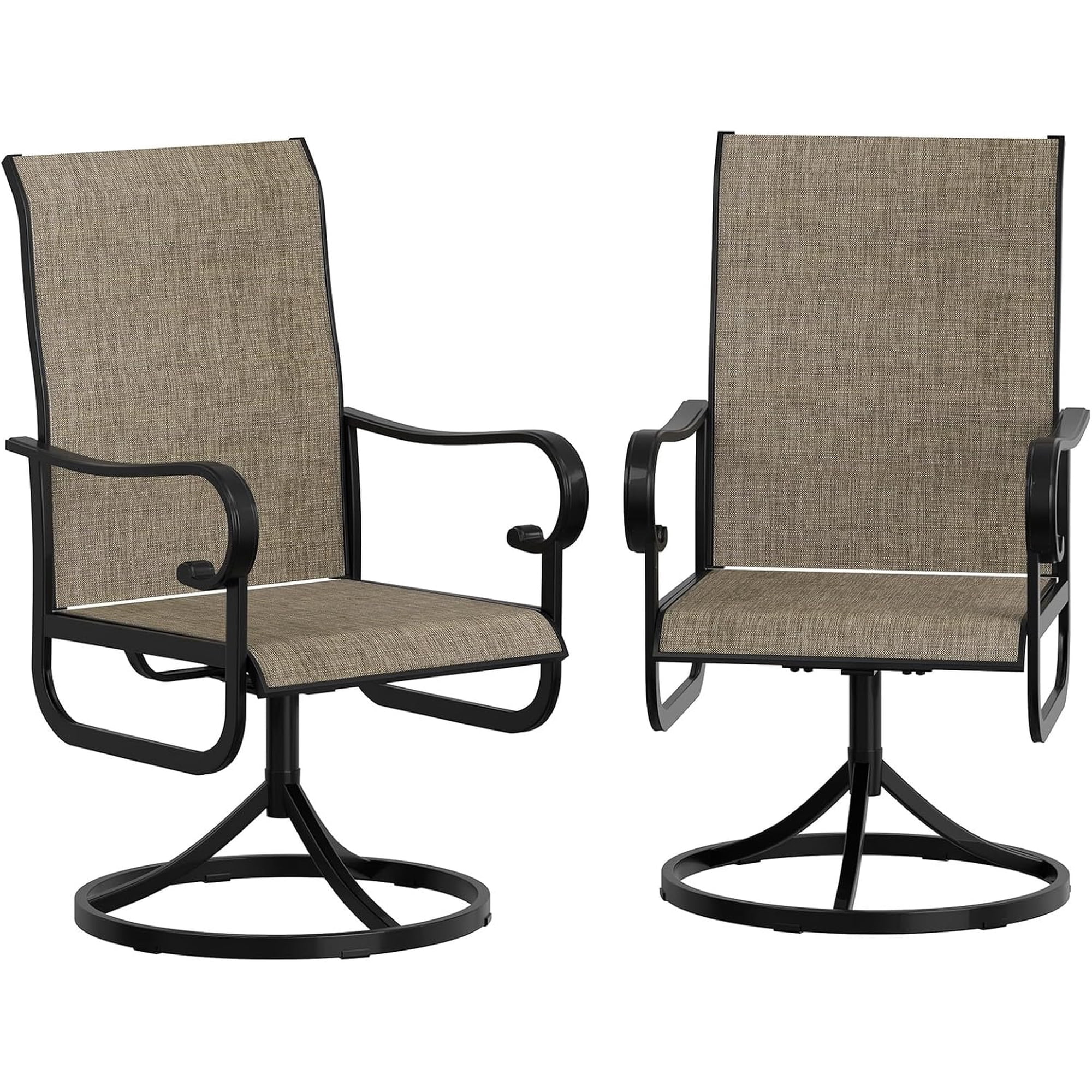 Click here for Yusazens Set Of 2 Patio Swivel Dining Chairs 360°... prices