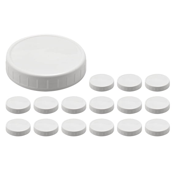 16 Pack Wide Mouth Mason Jar Lids, Leak-Proof Plastic Storage Caps ...