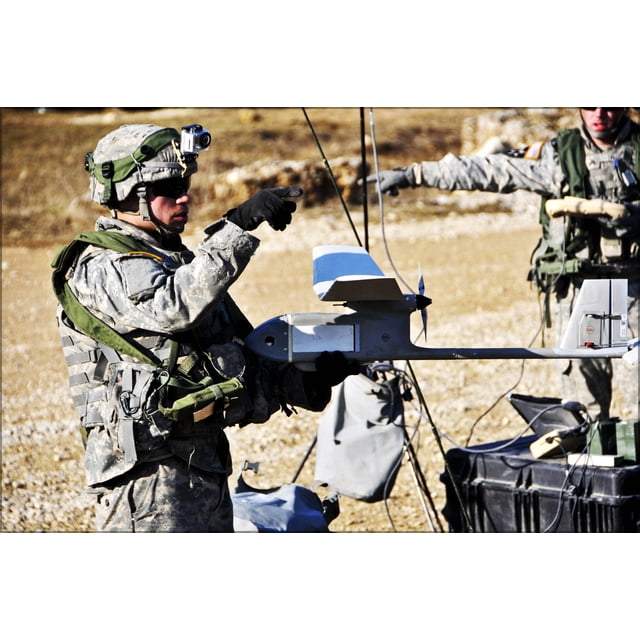 24"x36" Gallery Poster, 3rd Sqd, 2nd Cavalry Regiment, army RQ-11 Raven ...