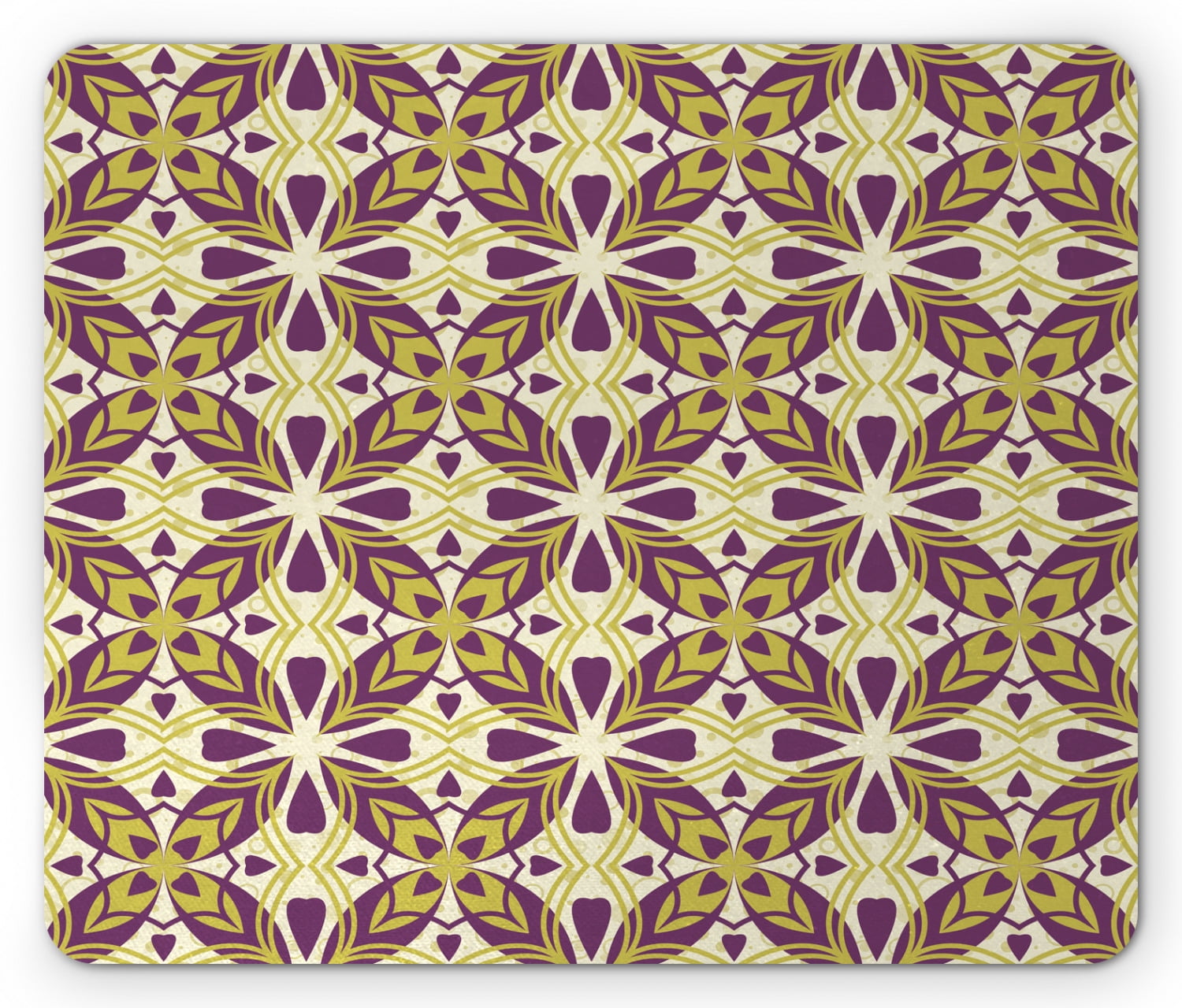 Geometric Mouse Pad, Oriental Style Geometric Pattern with Floral ...