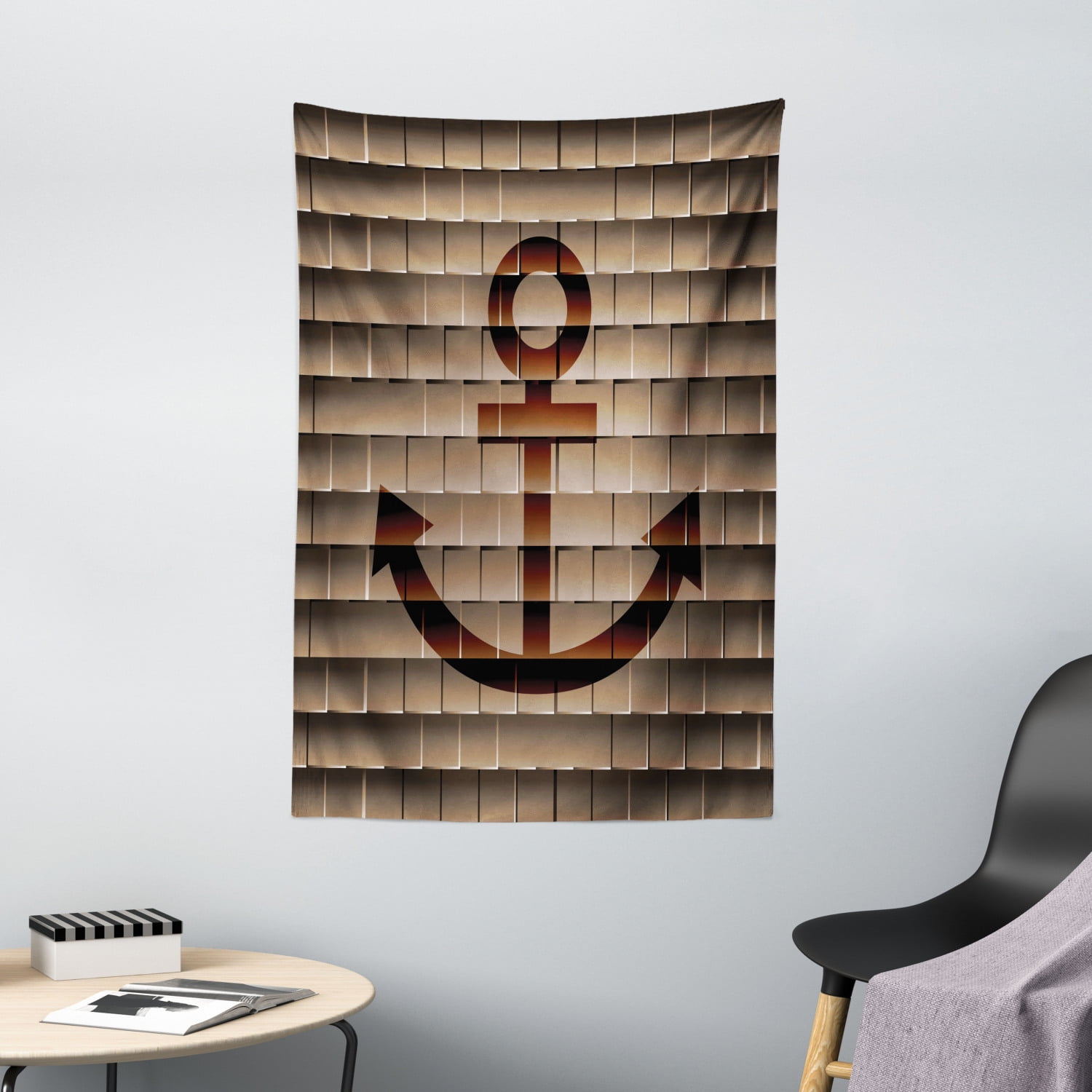 Anchor Decor Wall Hanging Tapestry, Digital Made Nautical Anchor on ...