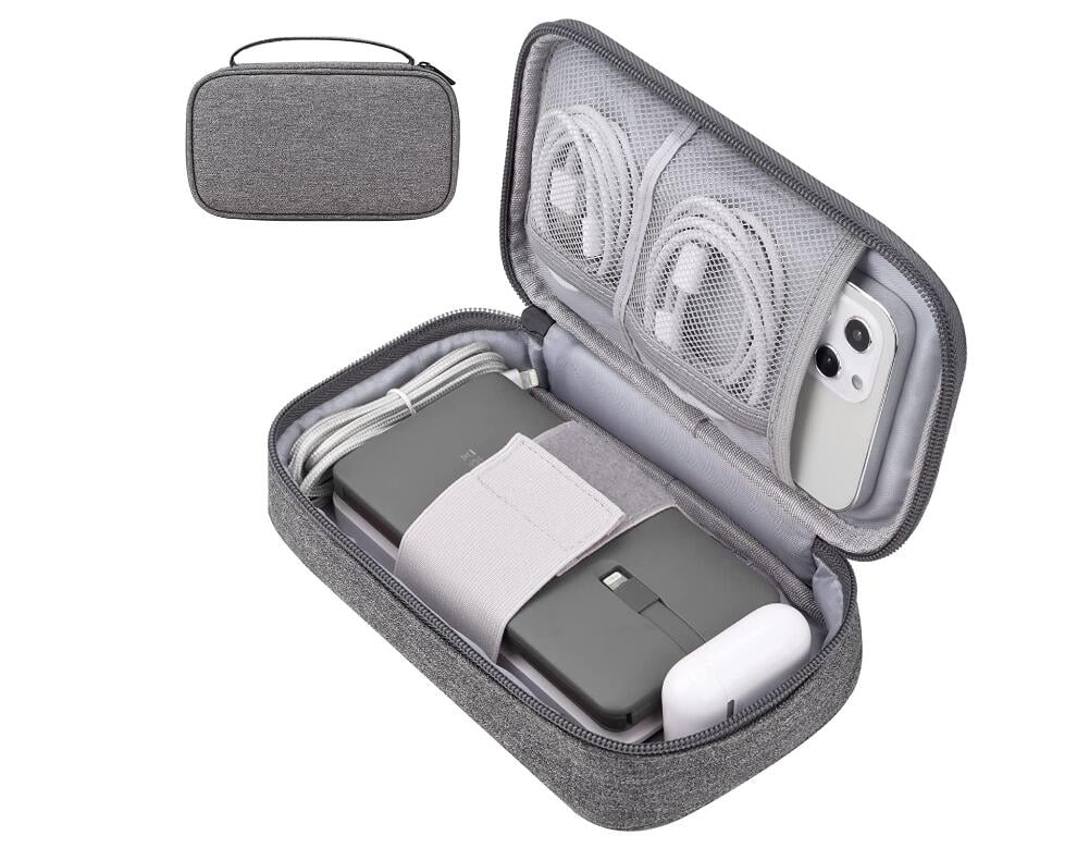 Tech Organizer Travel Case for Charger & Cords, Cables, Portable Hard ...