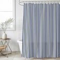 Abstract Navy Blue Stripe Shower Curtain Set, Waterproof Shower ...