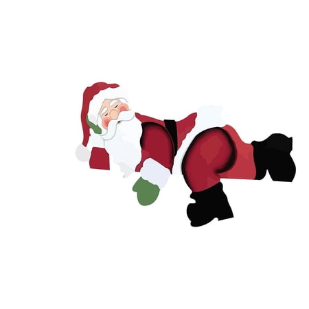 Santa Claus Garden Fence Christmas Theme Peep Fence Decoration Yard ...