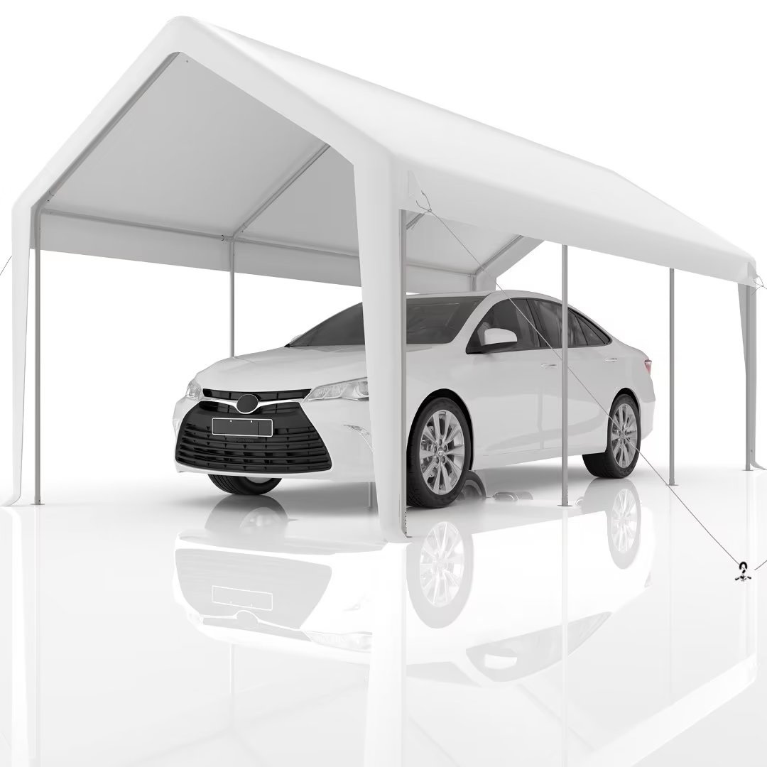 Carport 10'x20' Heavy Duty Car Canopy Portable Garage with Wraped Legs ...