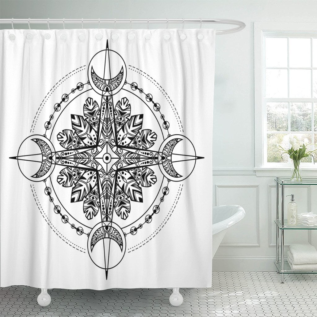 PKNMT Bohemian Compass in Vintage and Tribal Flash Tattoo Shower ...