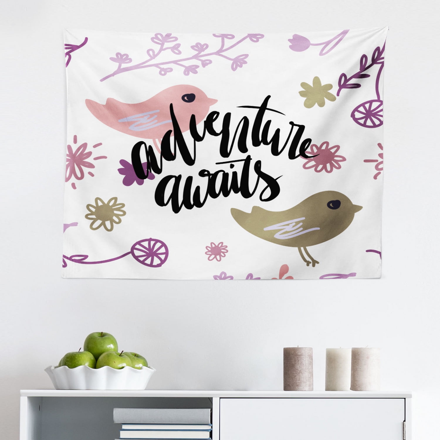 Saying Tapestry, Contemporary Typographic Image of Lettering in Rainbow ...