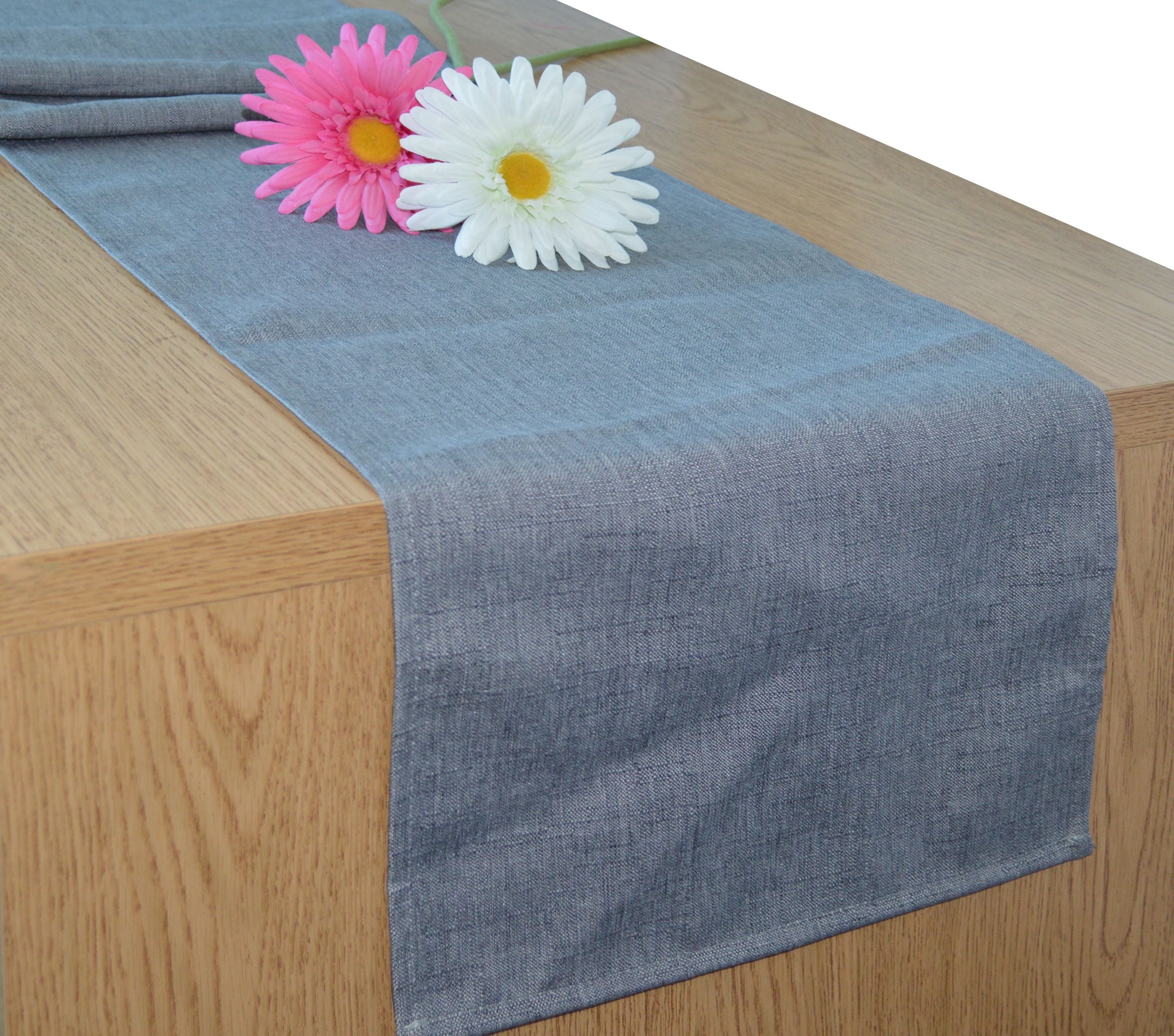Aiking Home Solid 12 by 62 inches Slub Textured Table Runner (Gray ...