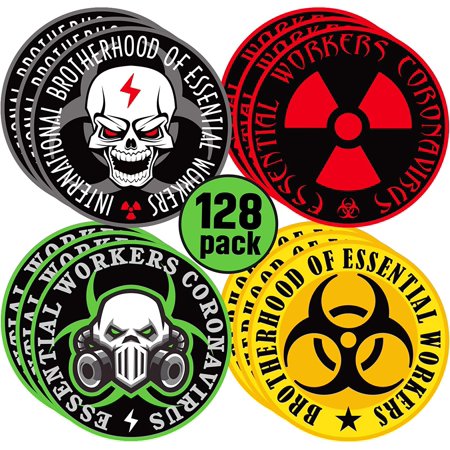 2 Inch Essential Worker Hard Hat Stickers Hazard Decals Helmet Sticker ...