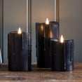 Lights4fun, Inc. TruGlow Large Black Wax Flameless LED Candles with ...