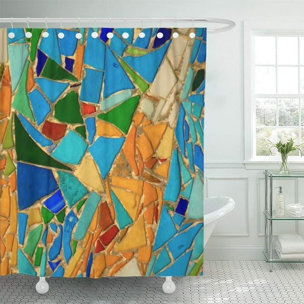 Suttom Teal Elegant Gaudi Mosaic Turquoise Aqua Blue Modern Chic Shower