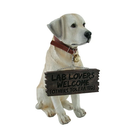 Labrador Retriever Garden Welcome Statue Reversible Sign Don't Stop ...