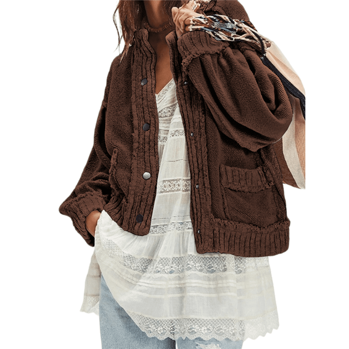 Click here for Unbranded Womens Oversized Cardigan Long Sleeve Bu... prices