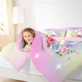 Aikeke Floral Unicorn King Size Comforter Sets 3pcs, Cartoon Flowers ...