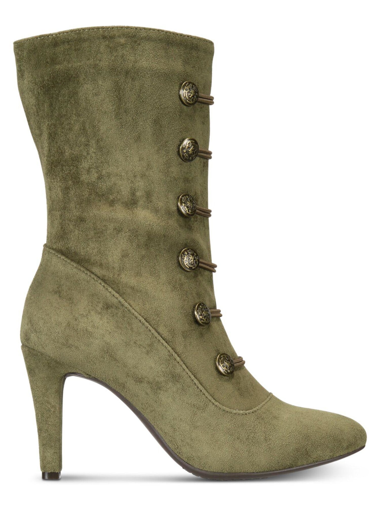 RIALTO Womens Green Cushioned Button Accent Chung Almond Toe Stiletto ...