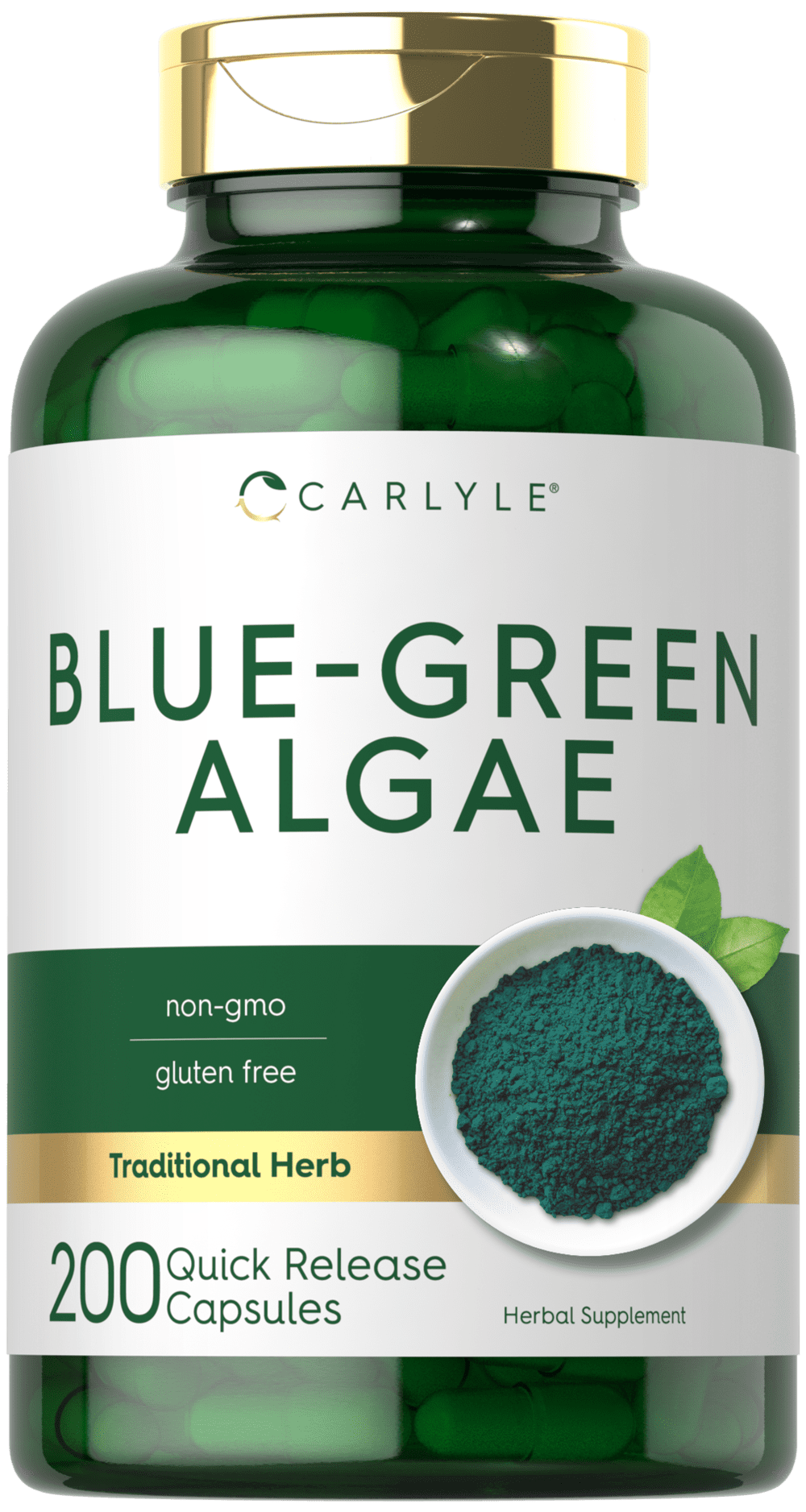 Blue Green Algae 500mg | 200 Quick Release Capsules | by Carlyle ...