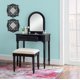 Powell Furniture Blackledge Mirror Vanity Set with Stool & Drawer ...