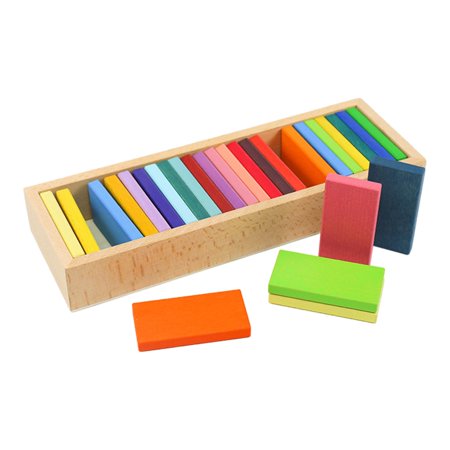 Rinbow Wooden Blocks Construction Building Toys Geometry Blocks Puzzles ...