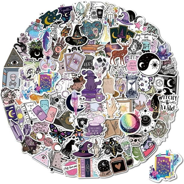 100 Pcs Witch Aesthetic Stickers,Apothecary Spooky Waterproof Stickers ...