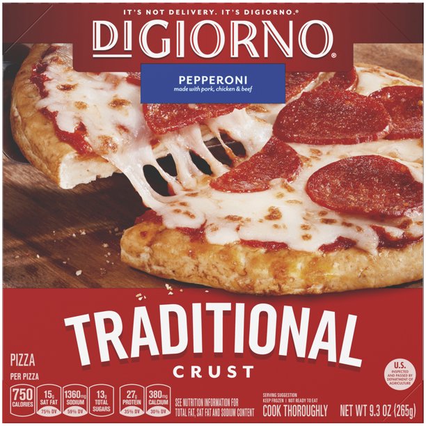DiGiorno Traditional Crust Pepperoni Small Sized Frozen Pizza, 9.3 oz ...