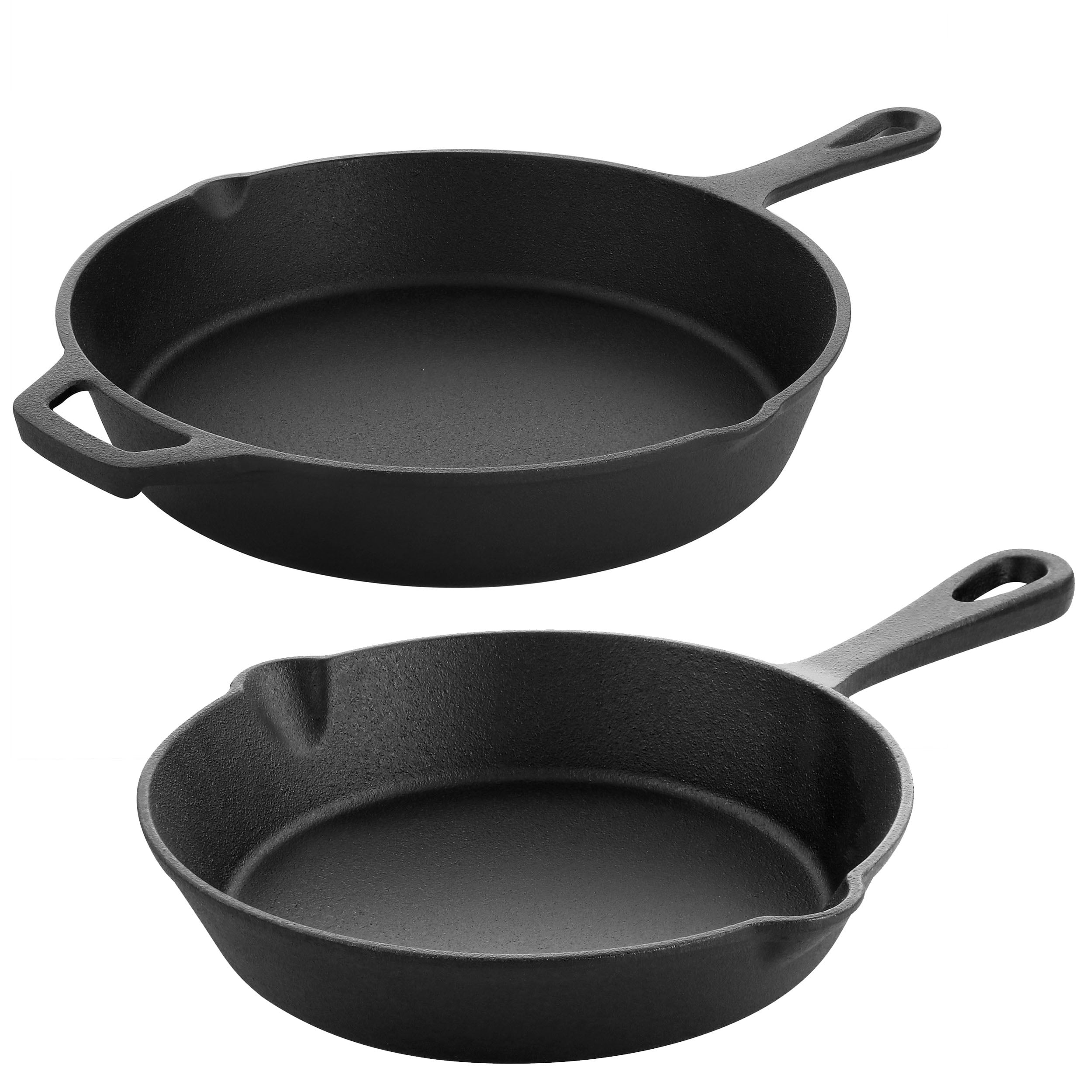 MegaChef 10 Inch and 8 Inch Cast Iron Fry Pan Set - Walmart.com
