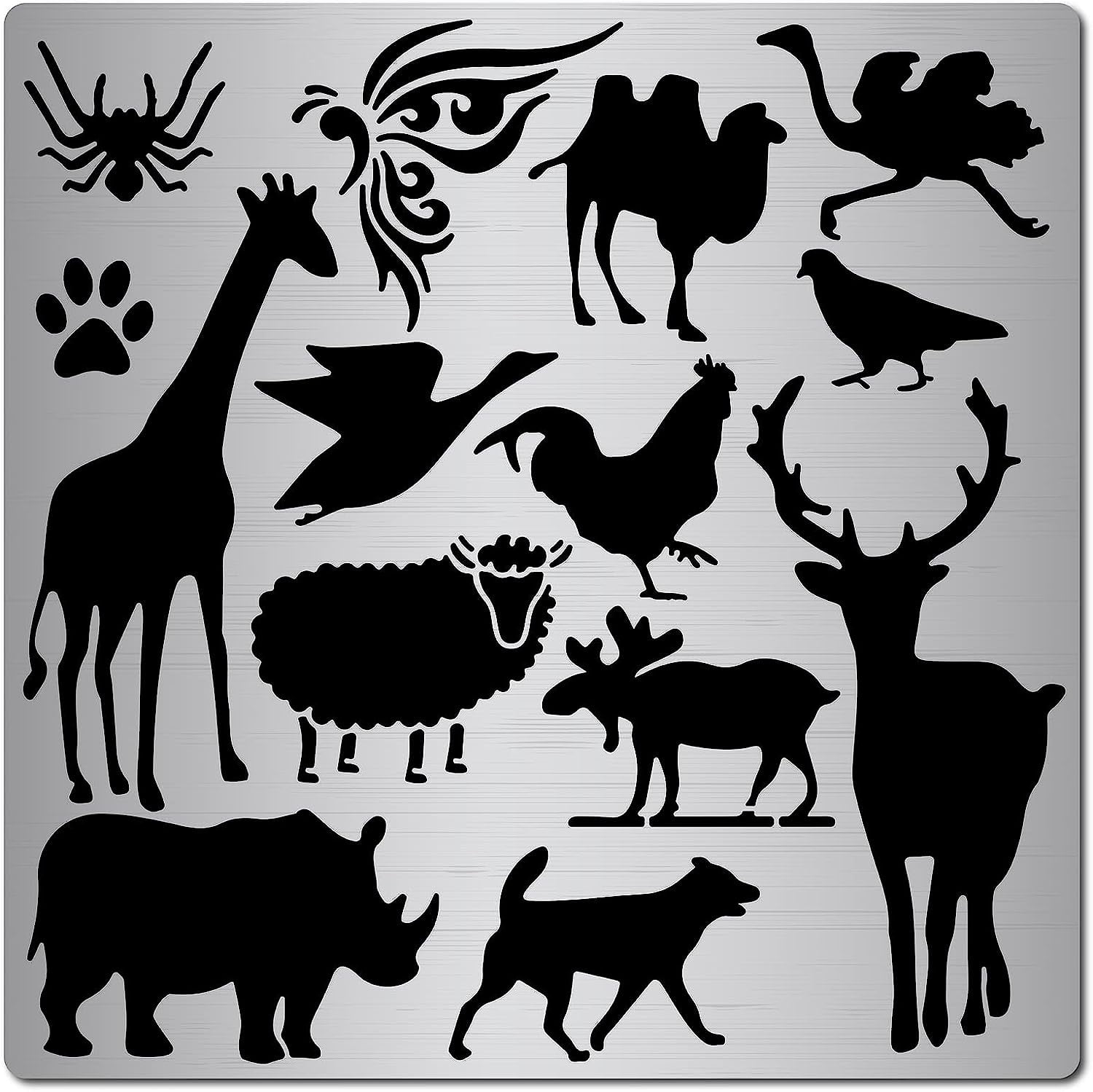 6.3 Inch Metal Animal Stencil Template Stainless Steel Butterfly Spider ...